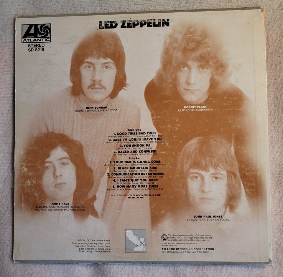 1969 Led Zeppelin First Album, First Pressing Atlantic | eBay