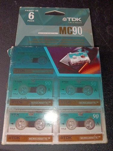 TDK MC90 Microcassette Recording Dictation Answering Machine 6 Pack New ...