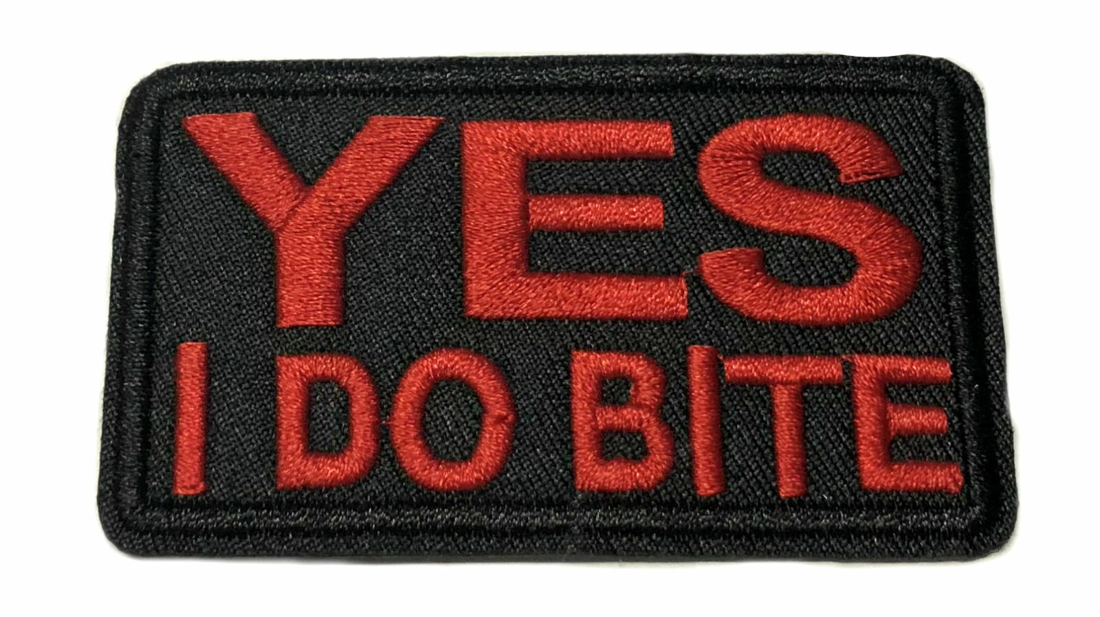 YES I DO BITE EMBROIDERED iron-on PATCH APPLIQUE FUNNY HUMOR BADGE ...