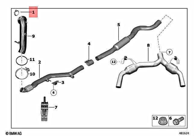 Genuine BMW Hybrid X4 M M2 F20 F21 F22 F23 F26 F30 F31 V-Band Clamp ...