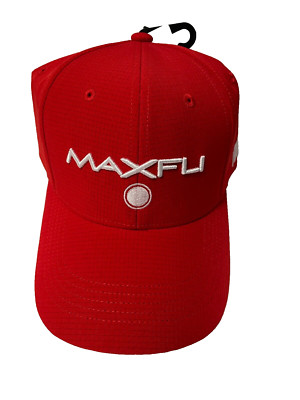 Maxfli Golf Hat Mens Adjustable Breathable 3D Logo Tour Cap Red White ...