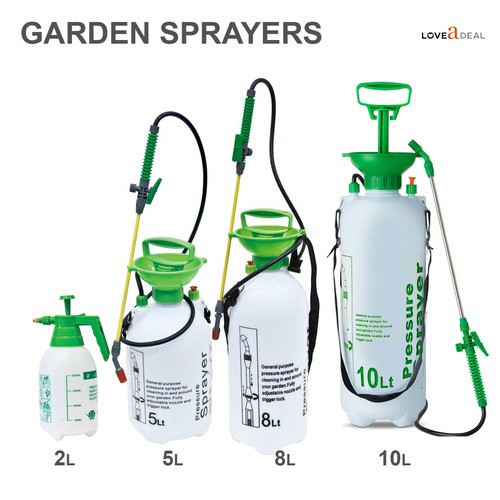 2L,5L,8L,10L Garden Pressure Weed Spray Bottle Hand Pump Water Plant ...