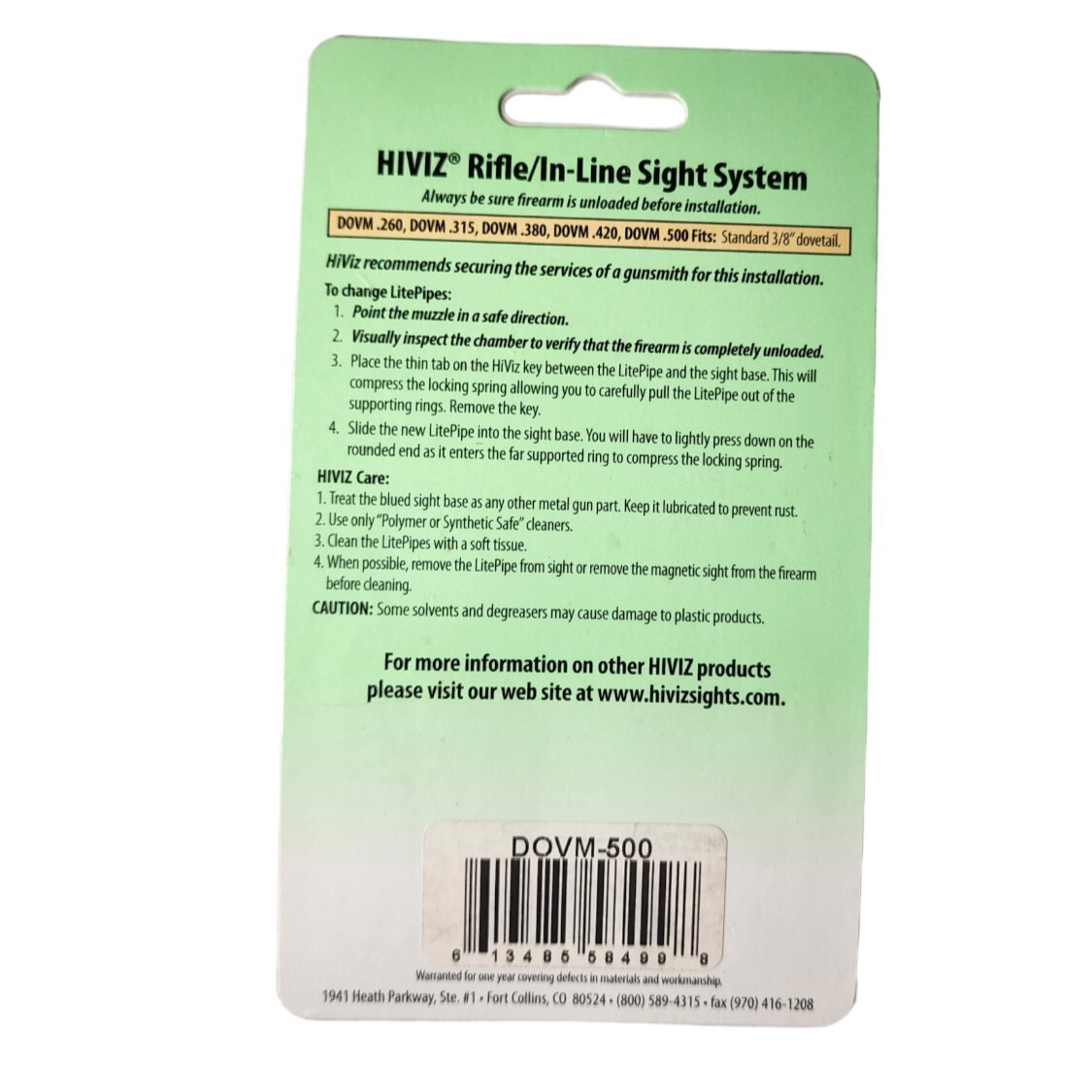 HIVIZ Sights Universal 3/8" Dovetail Interchangeable Front Rifle Sight ...