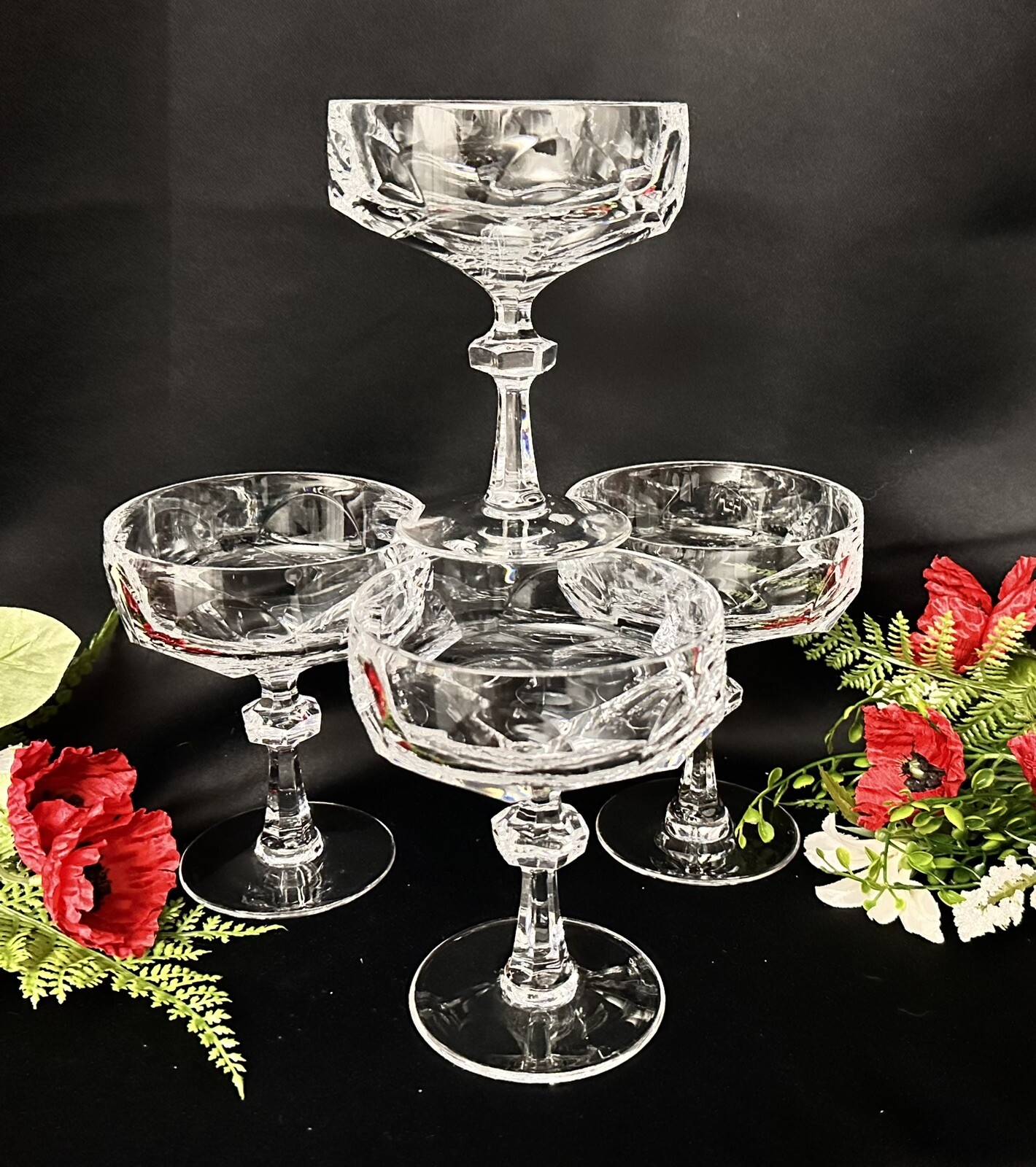 Nachtmann Alexandra Dessert Cups / Champagne Coupe Vintage Barware Set ...