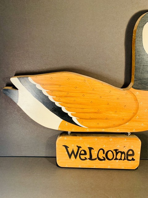 Vintage Handmade Duck Welcome Sign 18” X 15” | eBay