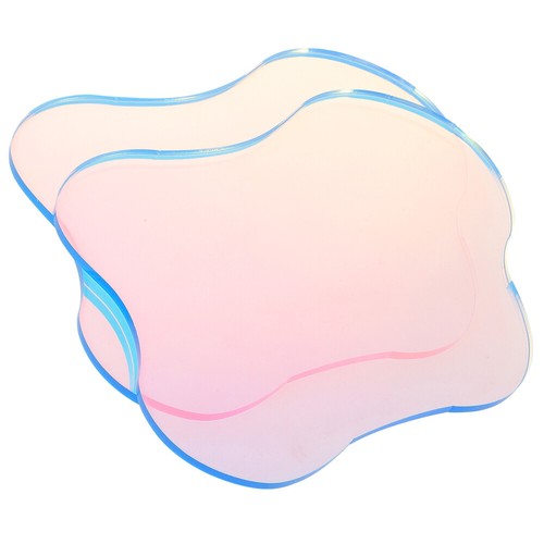 2 Pcs Clear Coasters for Drinks Iridescent Transparent Irregular Tray ...