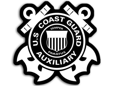 3 inch B/W US Coast Guard AUXILIARY Anchors Sticker (logo seal decal ...