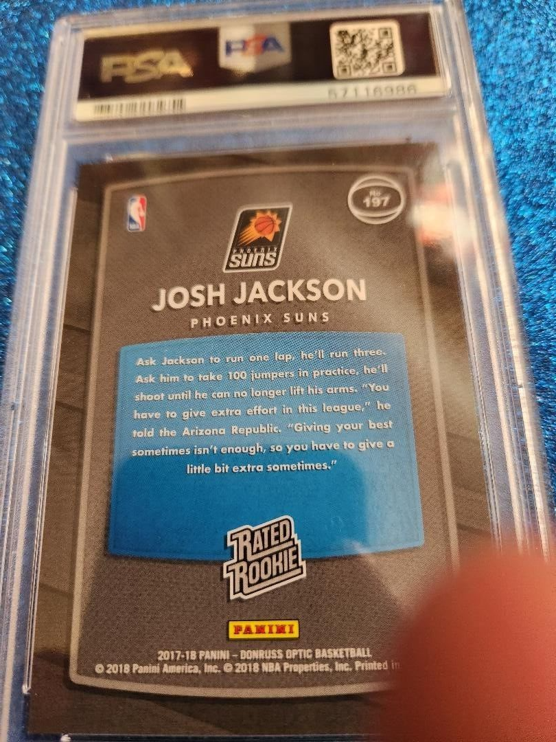 2017-18 Panini Donruss Optic Rated Rookie Shock Josh Jackson #197 PSA 9 ...