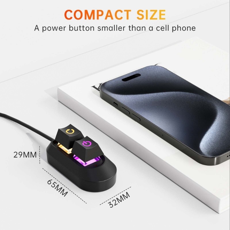 Desktop External Restart Power Button Computer Adapter Splitter Line ...