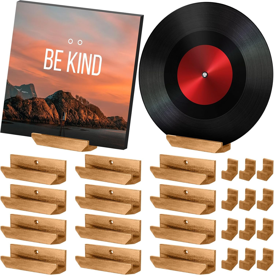 12 PCS Vinyl Record Shelf Wall Mount Vinyl Record Display Shelves Set ...
