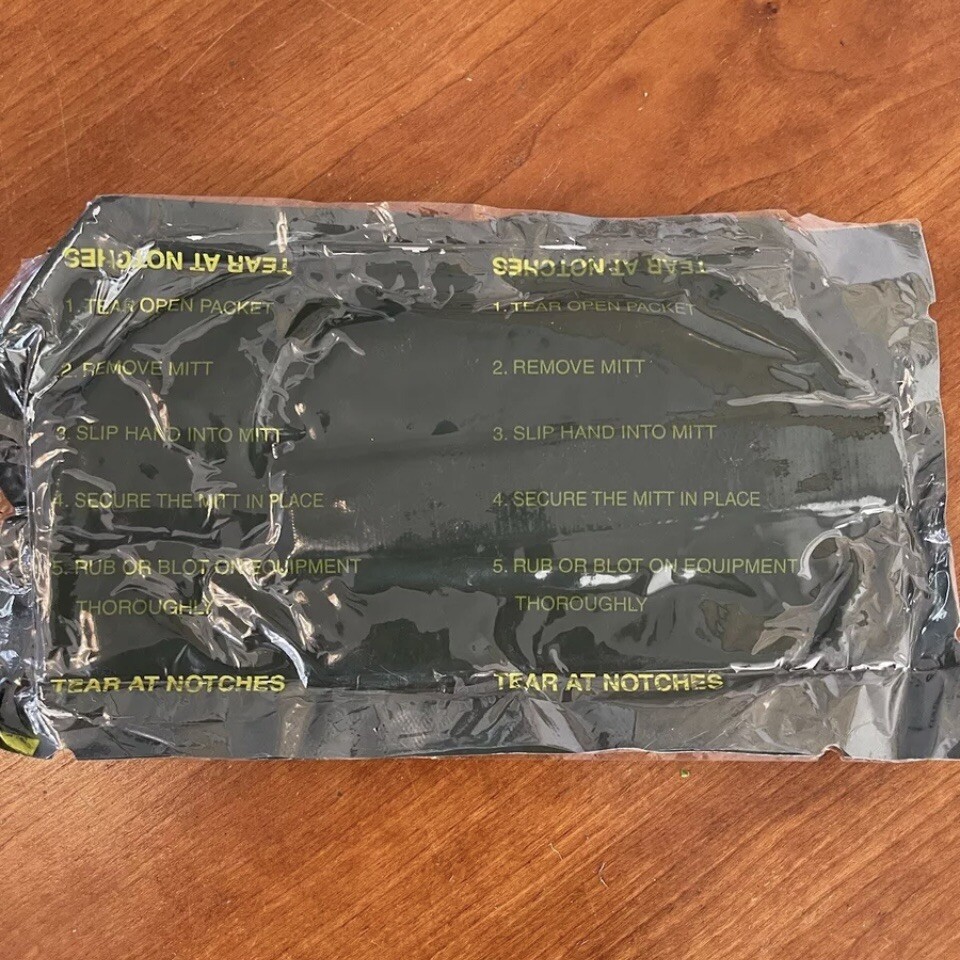 M295 Decontamination Kit Wipe 1 Pack, Military Prepper Survival MFD 10 ...