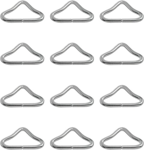 12PCS Stainless Steel Trampoline Triangle Ring Buckle V-Ring for Silver ...