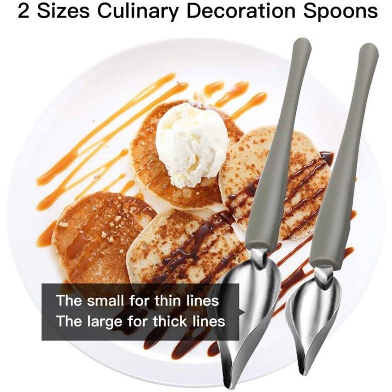 Chef Plating Kit Dessert Sauce Spoon Chocolate Fork Kitchen Baking ...