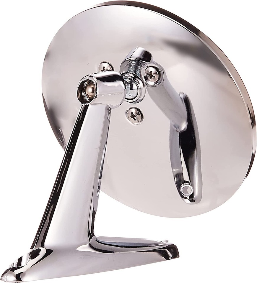 UNIVERSAL CHROME ROUND MIRRORS CLASSIC VINTAGE MUSCLECAR HOTROD PAIR LH ...