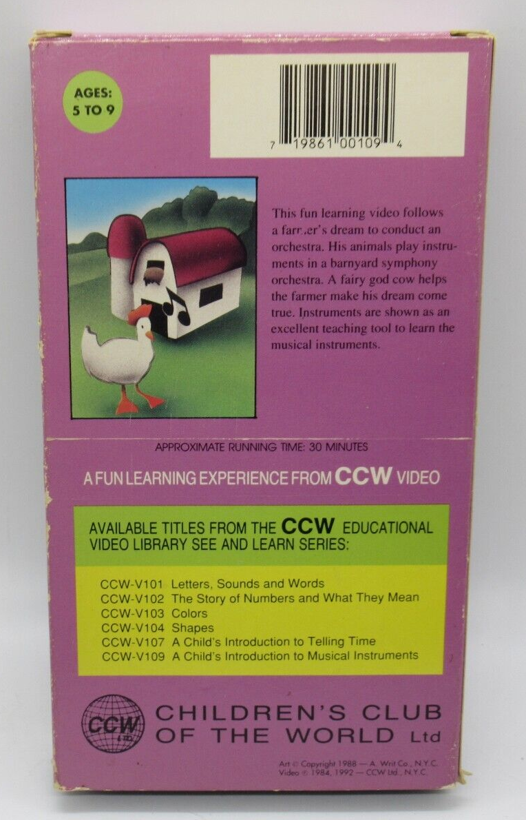 A CHILD'S INTRODUCTION TO MUSICAL INSTRUMENTS ANIMATED VHS VIDEO, 30 ...