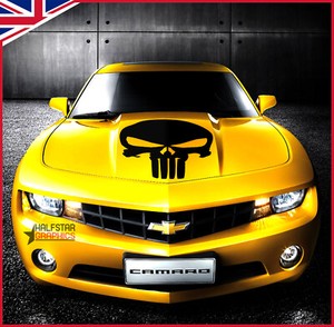 The Punisher Skull Bonnet Hood Cars Stickers Funny Graphics Decal ...
