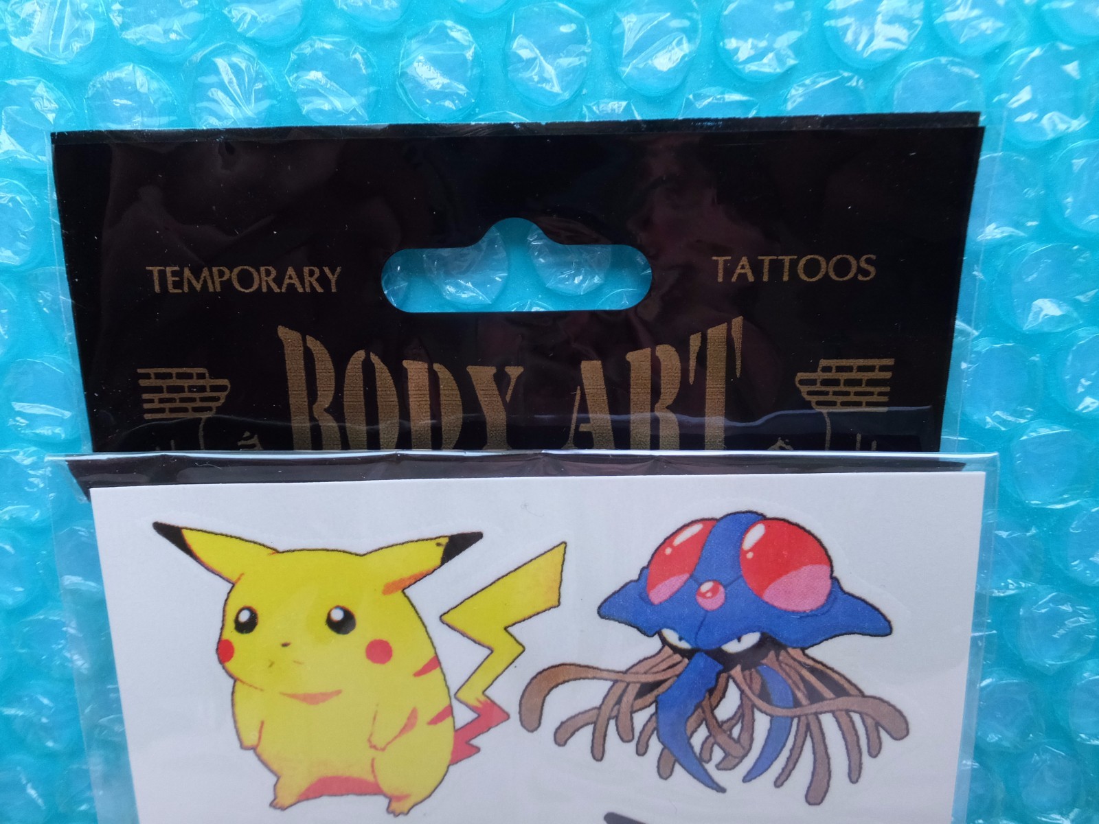 1999 Pokemon Pikachu & Machamp **Body Art** Temporary Tattoos card ...