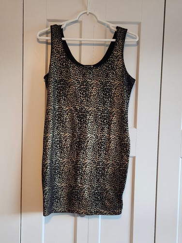 Forever 21 Sleeveless Leopard Print Mini Dress Sz L | eBay
