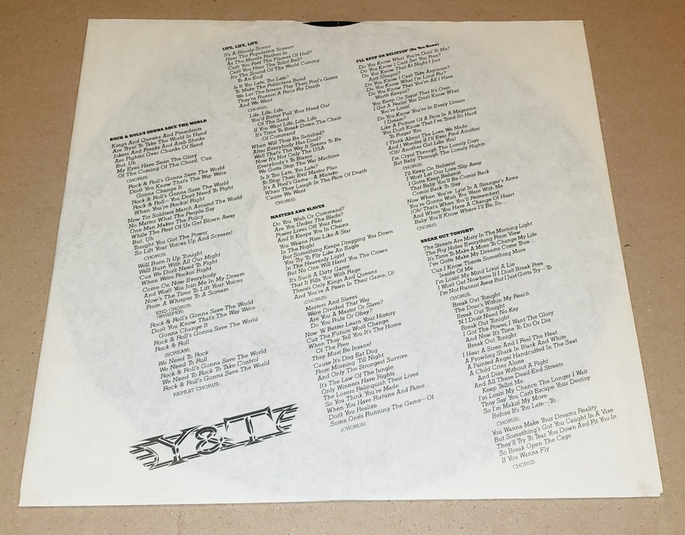 Y&T RARE 1984 IN ROCK WE TRUST VINYL LP MINT-/MINT- A&M YESTERDAY TODAY ...