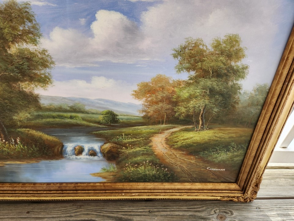 Southern Trail by C. Freeman - Oil Painting.XL 31" Height X 43" Long ...