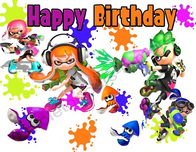 Splatoon Personalized Edible Print Premium Cake Topper Frosting Sheets ...