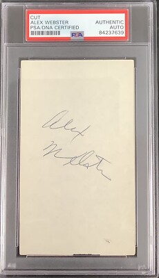 Alex Webster Signed Index Card NFL Football Autograph New York Giants ...