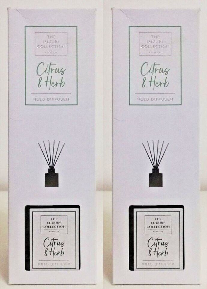 2 x The Luxury Collection London Reed Diffuser Citrus & Herb 100ml ...