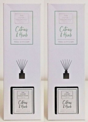 2 x The Luxury Collection London Reed Diffuser Citrus & Herb 100ml ...