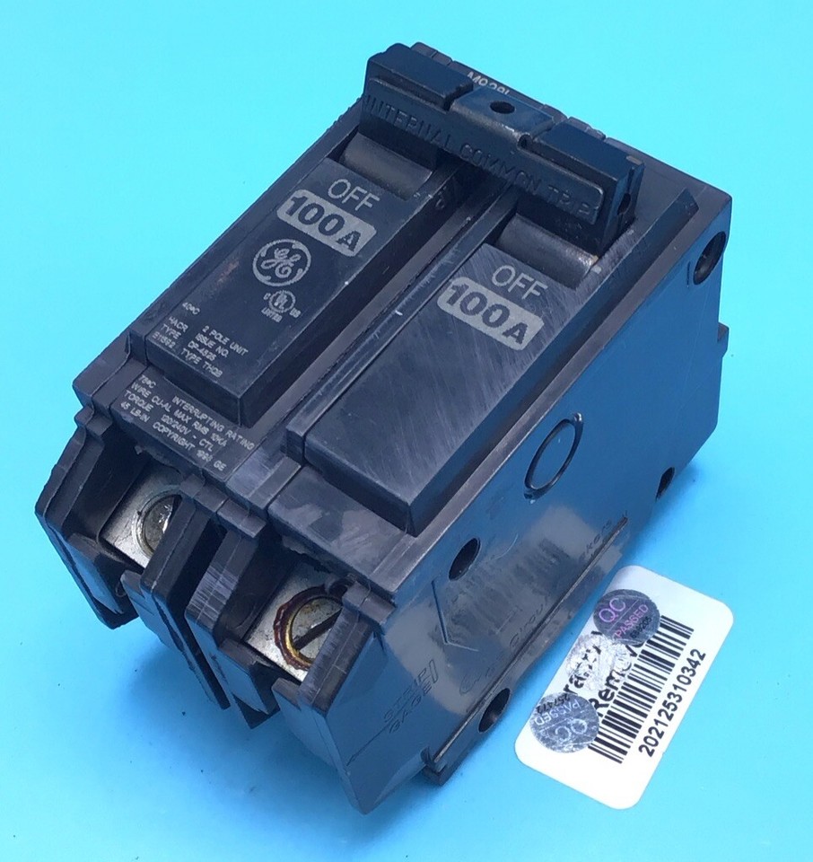 New Circuit Breaker ABB GE THQB21100 100 Amp 2 Pole 120/240V Type THQB ...