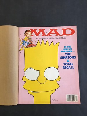 Mad Magazine December 1990 No 299 Bart Simpson with mailing cover | eBay
