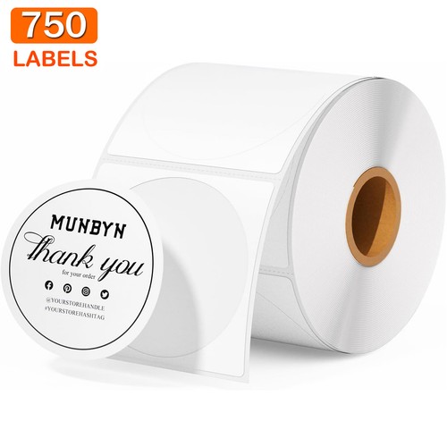MUNBYN 2" Round Direct Thermal Stickers Circle Tag Labels Self-Adhesive ...