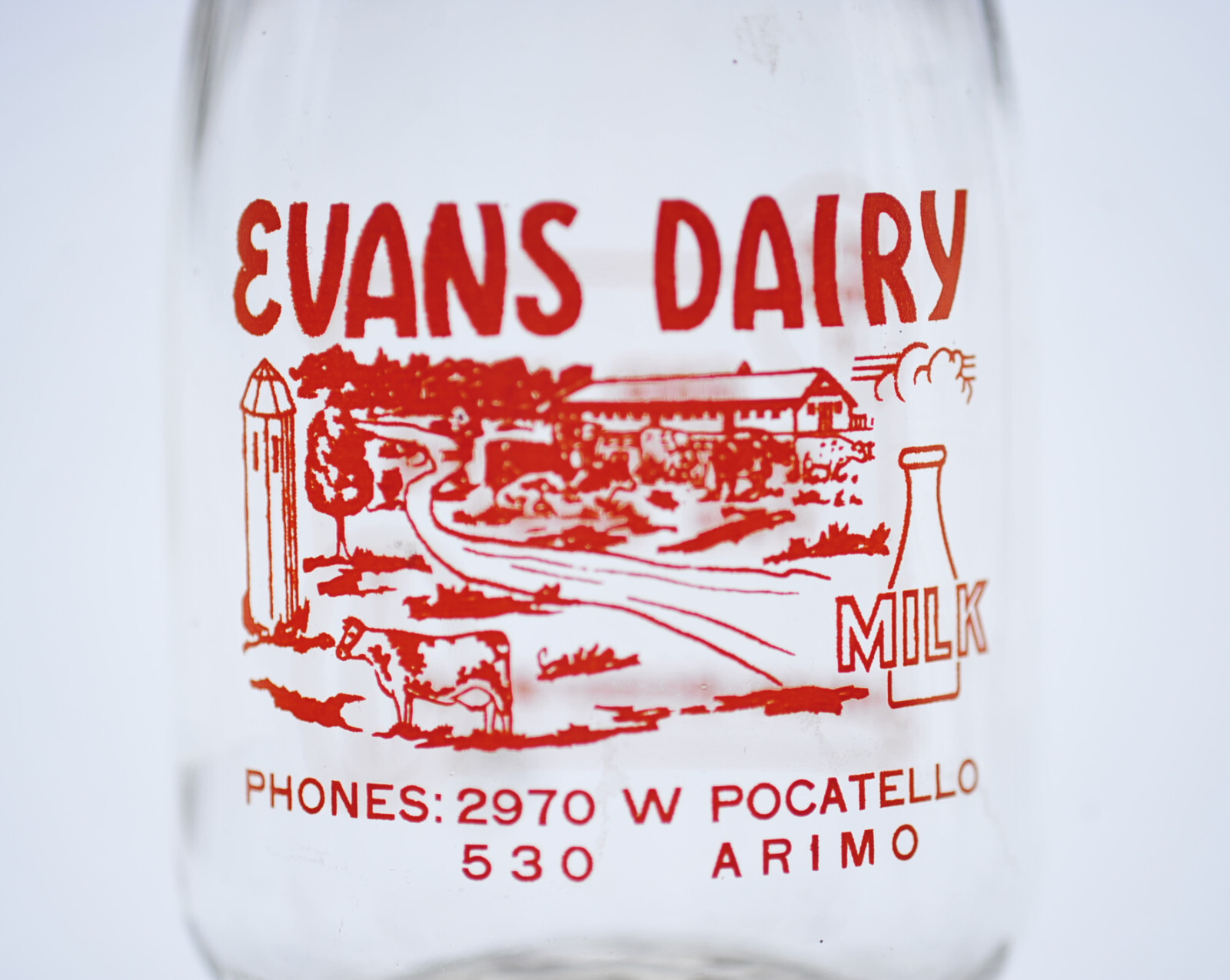 Vintage Rare Milk Bottle Evans Dairy Quart Pocatello Arimo Idaho ...