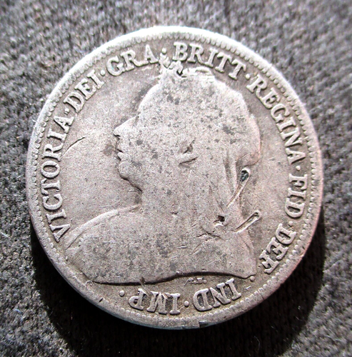 OLD SILVER 1 SHILLING 1899 COIN OF UNITED KINGDOM QUEEN VICTORIA II ...