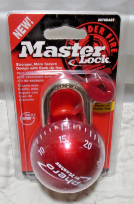 Master Lock Sphero Combination Lock Smooth Spin Padlock 2076DAST Red W ...