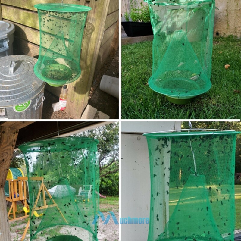 LOT 4-16X Ranch Fly Trap Outdoor Fly Trap Killer Bug Net Cage Perfect ...