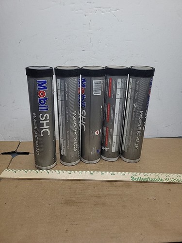 Qty: 5 Mobil Mobilith SHC PM 220 13.4oz White Synthetic Lithium Complex ...