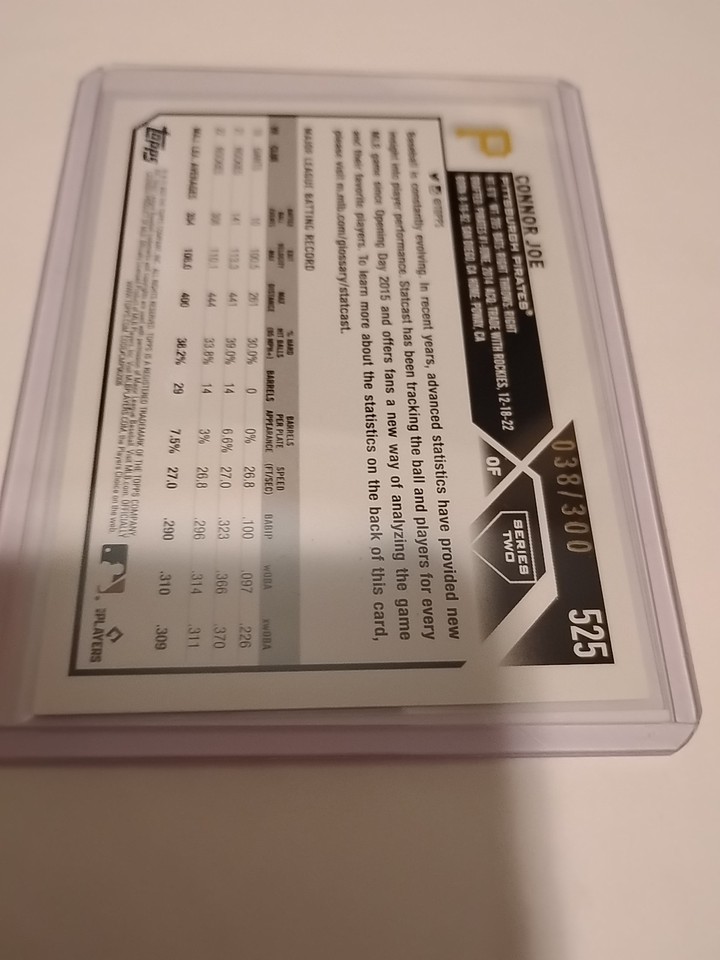 2023 Topps #525 Connor Joe Advanced Stats #/300 | eBay