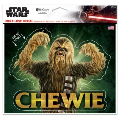 CHEWBACCA STAR WARS LOGO CUT MULTI-USE DECAL STICKER 5"X6" DISNEY ...