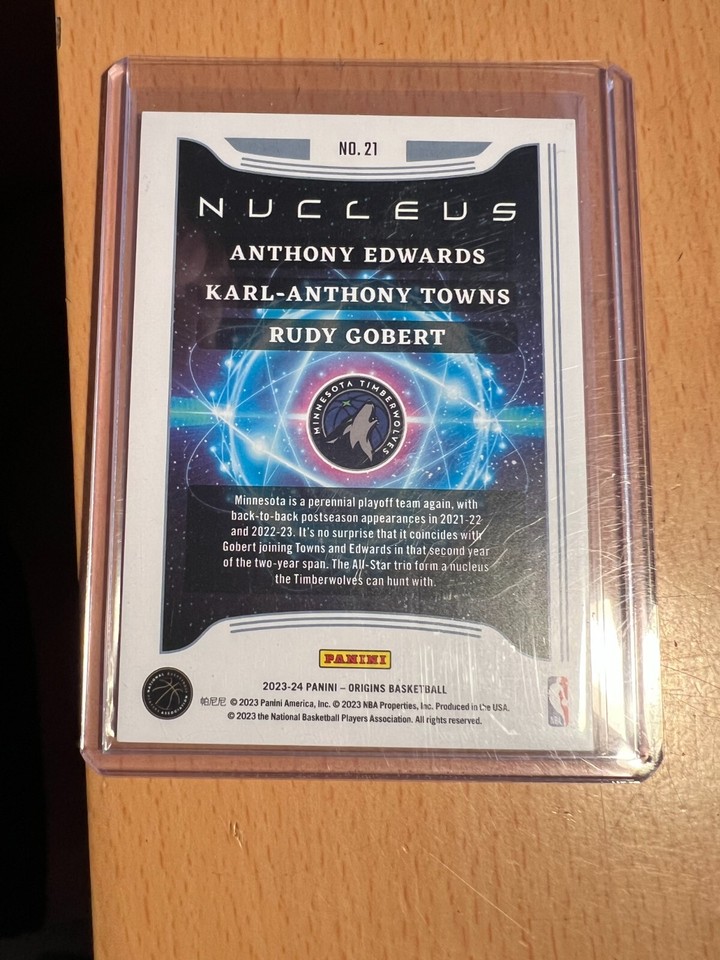 2023-24 Panini Origins Nucleus Pink #21 K.Towns/R.Gobert/A.Edwards #79/ ...
