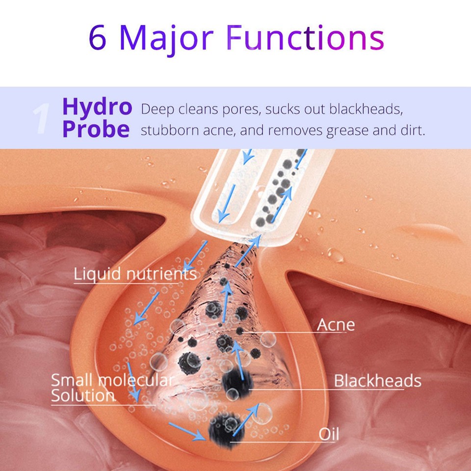 6 in 1 Hydra Machine Water Oxygen Hydro Dermabrasion Facial Deep ...