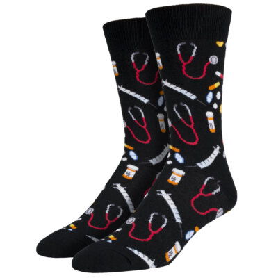 Socksmith Men's Crew Socks Meds Doctors Nurses Medical Things Novelty ...