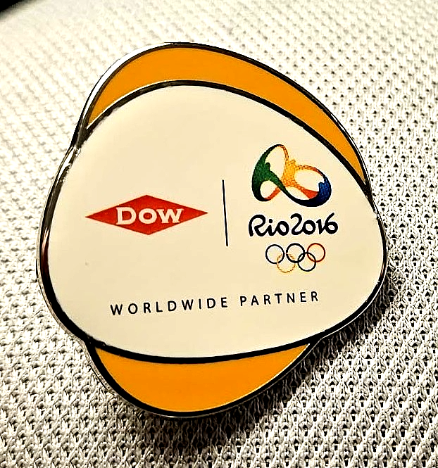 OFFICIAL DOW 2016 RIO OLYMPIC LOGO GAMES PIN / 2026 MILAN MILANO ORANGE ...