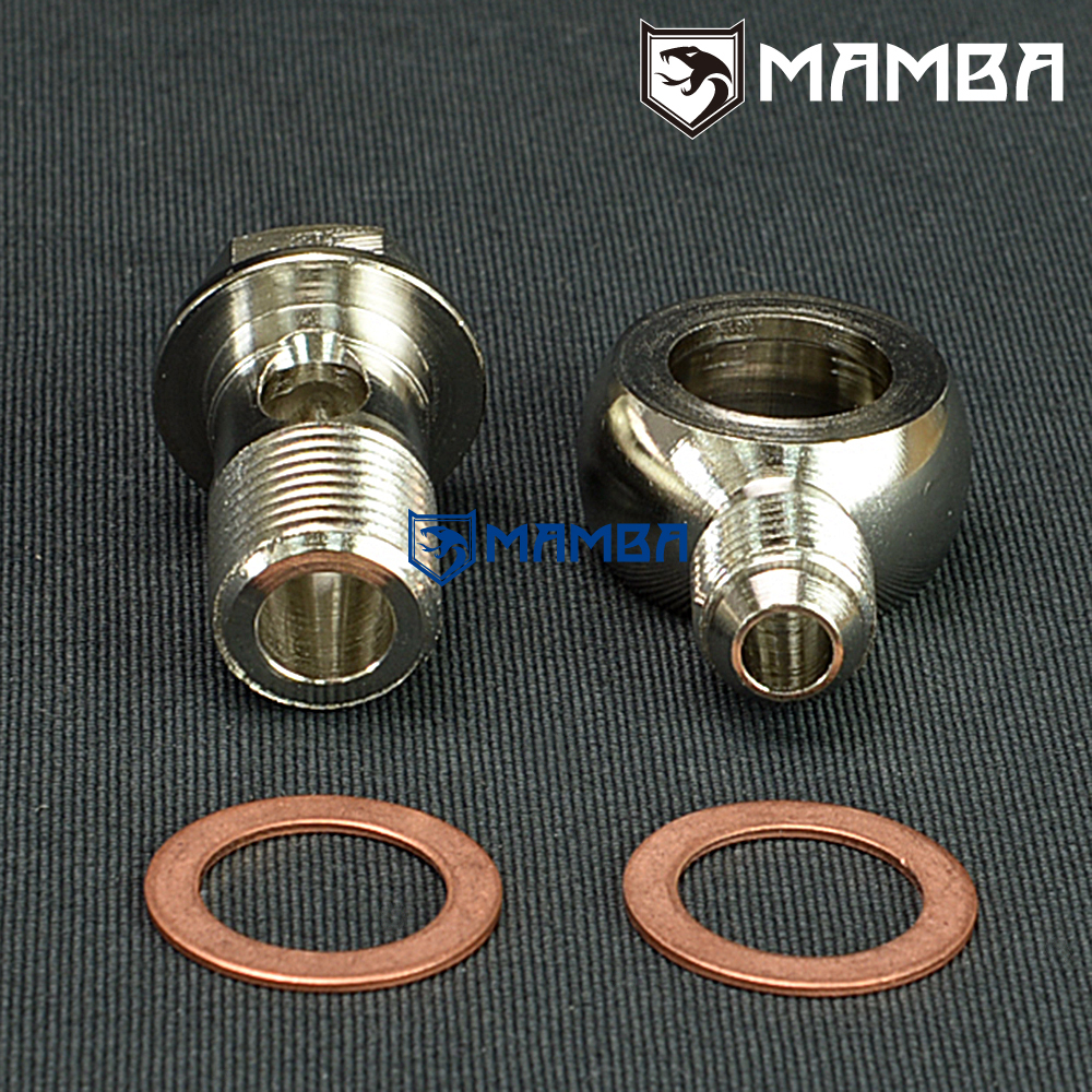 MAMBA Turbo Water Coolant Banjo Bolt Kit 6AN Garrett GT3788R GT4088R ...