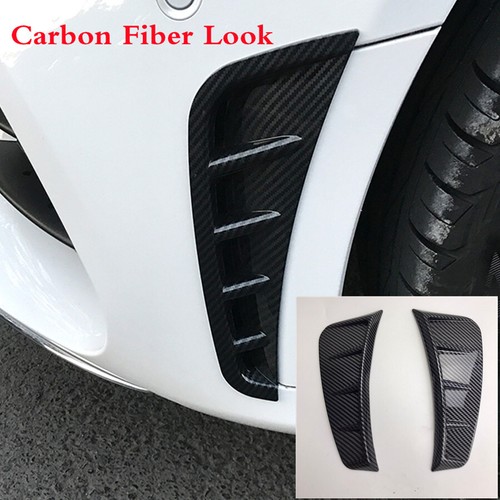 Carbon Fiber Look Car Side Fender Wing Wheel Eyebrow Protector Mudguard ...