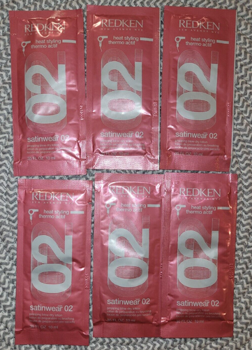 Redken 02 Satinwear Prepping Blow-dry lotion - 6 Sample Packs .35 oz ...