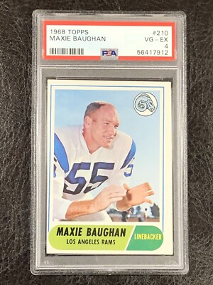 1968 Topps Football Maxie Baughan #210 PSA 4 VG-EX Los Angeles Rams LOW ...