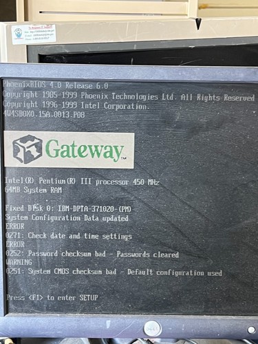 Gateway Essential 450 Retro Gaming Windows 98 PIII 450MHz 64MB RAM 10GB ...