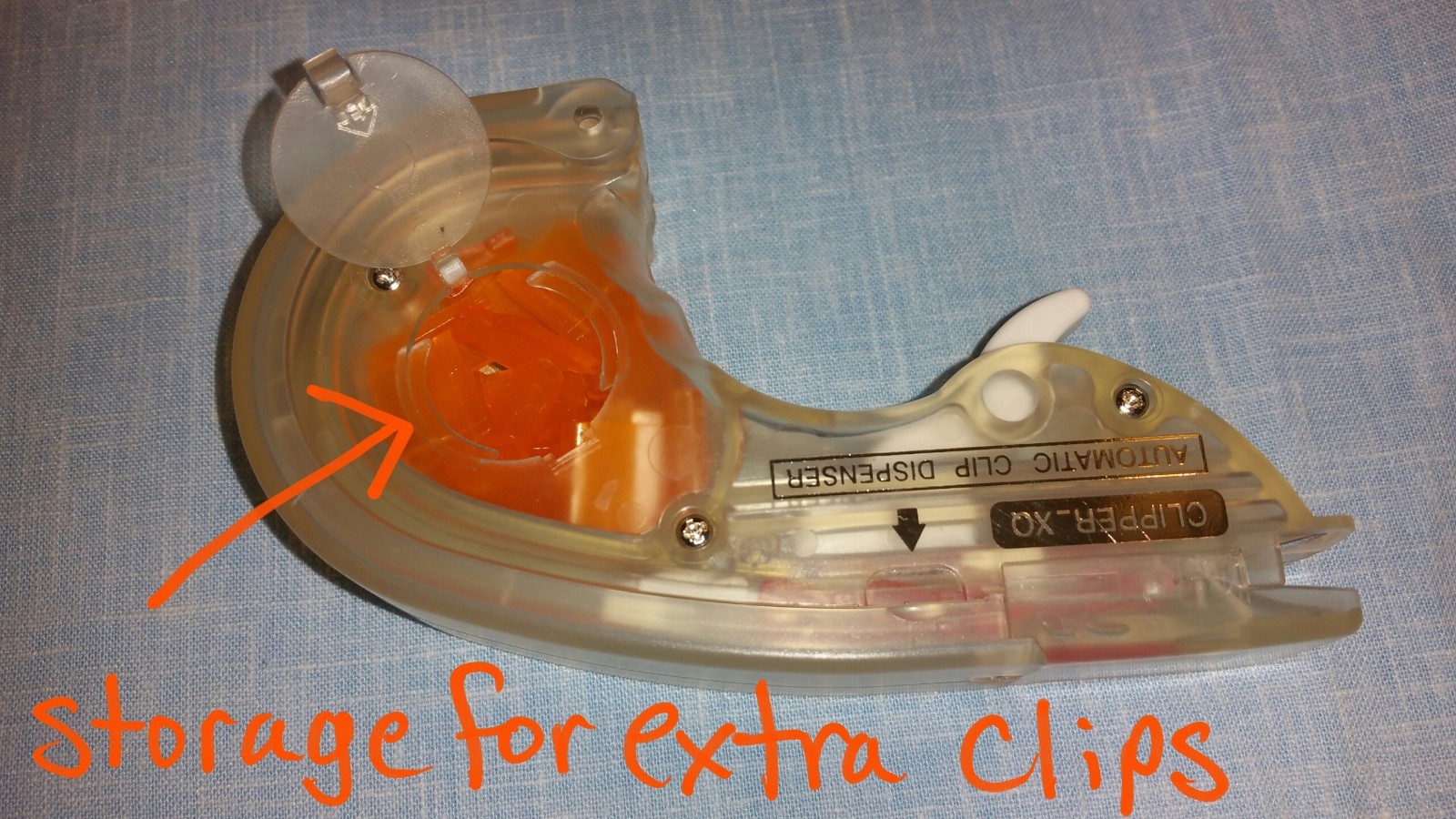 CLAM CLIP DISPENSER THE CLIPPER_XQ WITH 25 CLIPS – ORANGE CLIPS | eBay