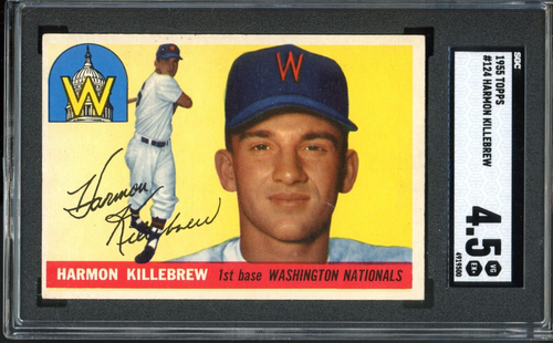 1955 Topps #124 Harmon Killebrew Rookie SGC 4.5 Washington Senators ...