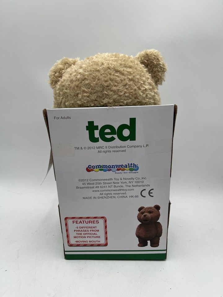 TED 15" Talking Plush Teddy Bear w Moving Mouth Rated R Commonwealth ...